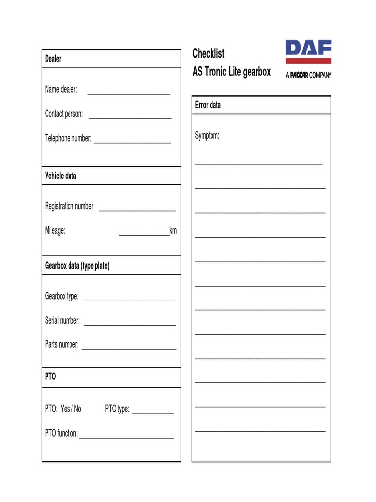 Daf Inspection Astronic Lite Lf45lf55cf65 6as | PDF