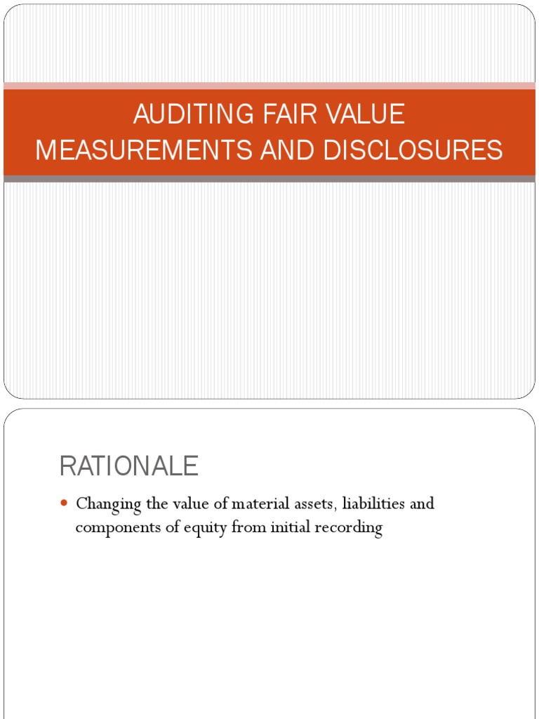 Auditing Fair Value Measurements and Disclosures | PDF | Fair Value | Audit