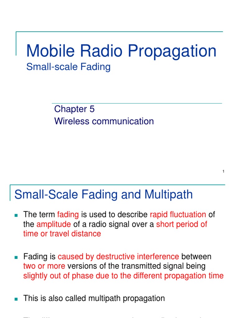 Small Scale Fading | PDF | Radio Propagation | Bandwidth (Signal Processing)
