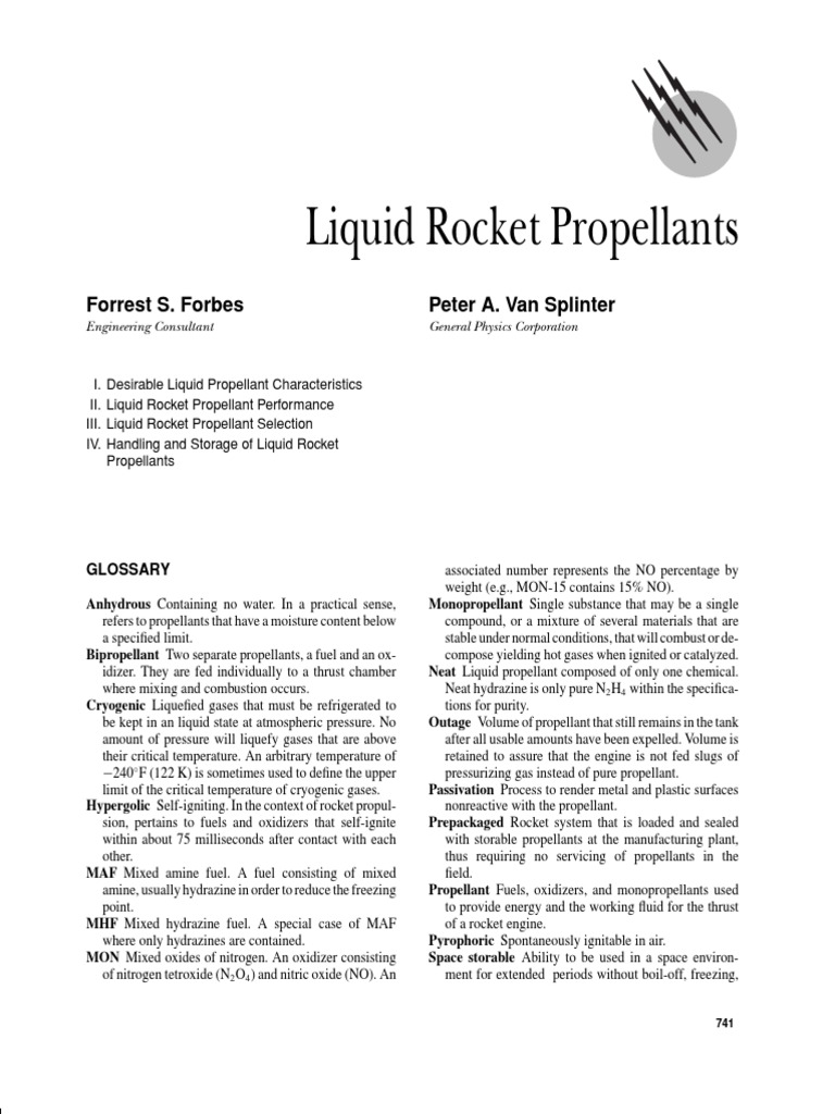 Liquid Rocket Propellants PDF | PDF | Rocket Engine | Rocket Propellant