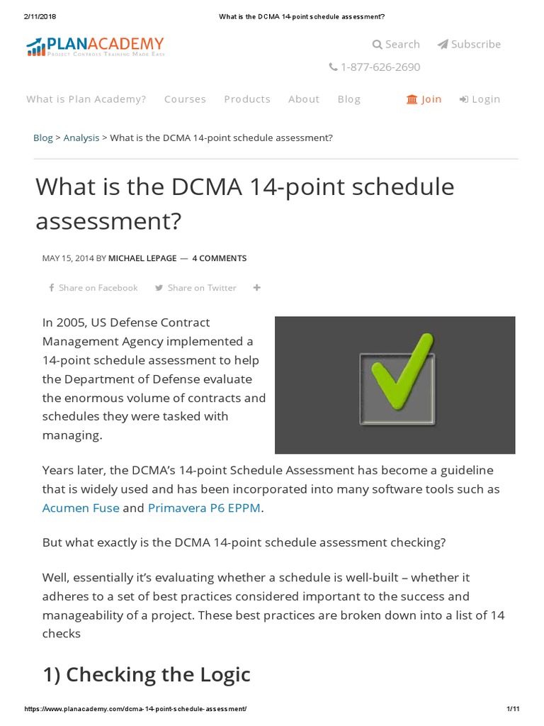 DCMA 14-Point Schedule Guide | PDF | Computing | Communication