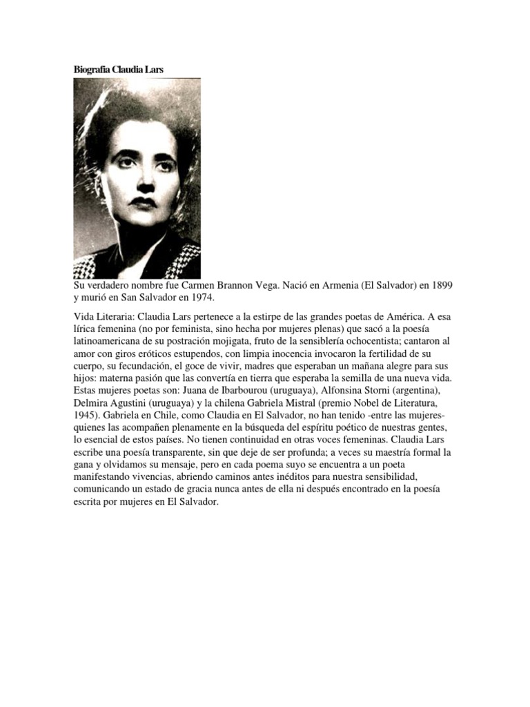 Biografia Claudia Lars | PDF | Poesía