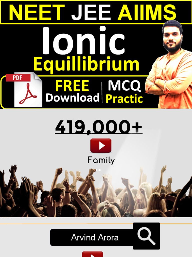 Ionic Equilibrium MCQ Jee Neet PDF | PDF | Buffer Solution | Acid