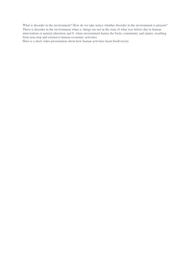 Understanding Environmental Disorder | PDF