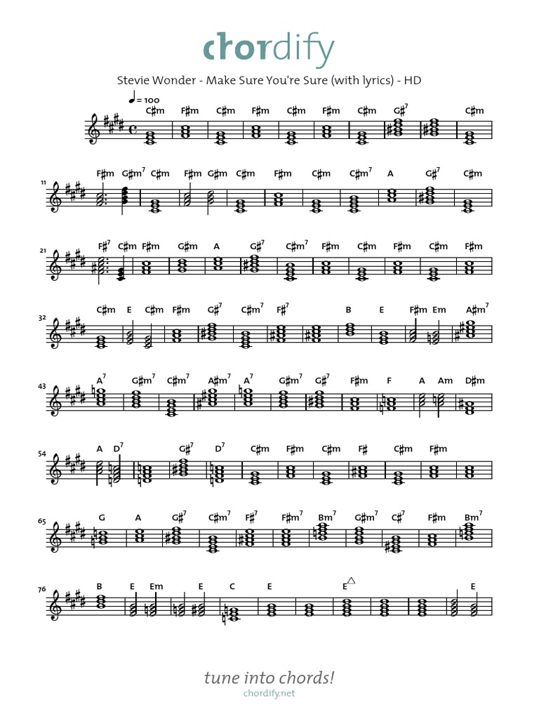 Stevie Wonder Make Sure You're Sure | PDF | Leisure