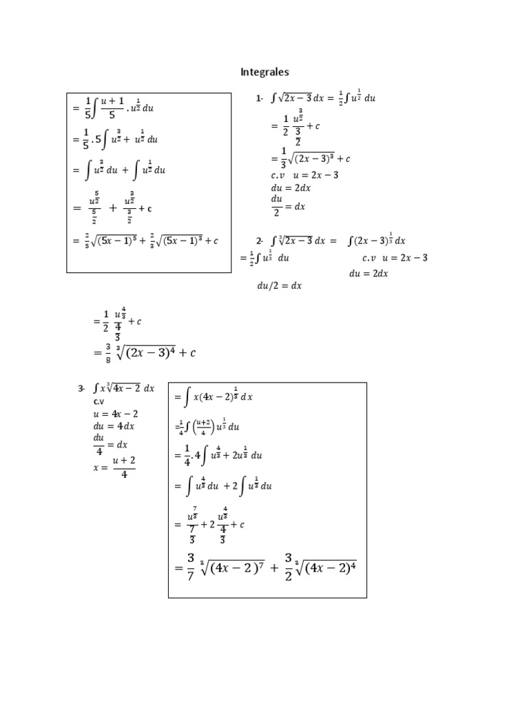 Integrales Resueltas Paso a Paso | PDF | Competiciones de ajedrez ...