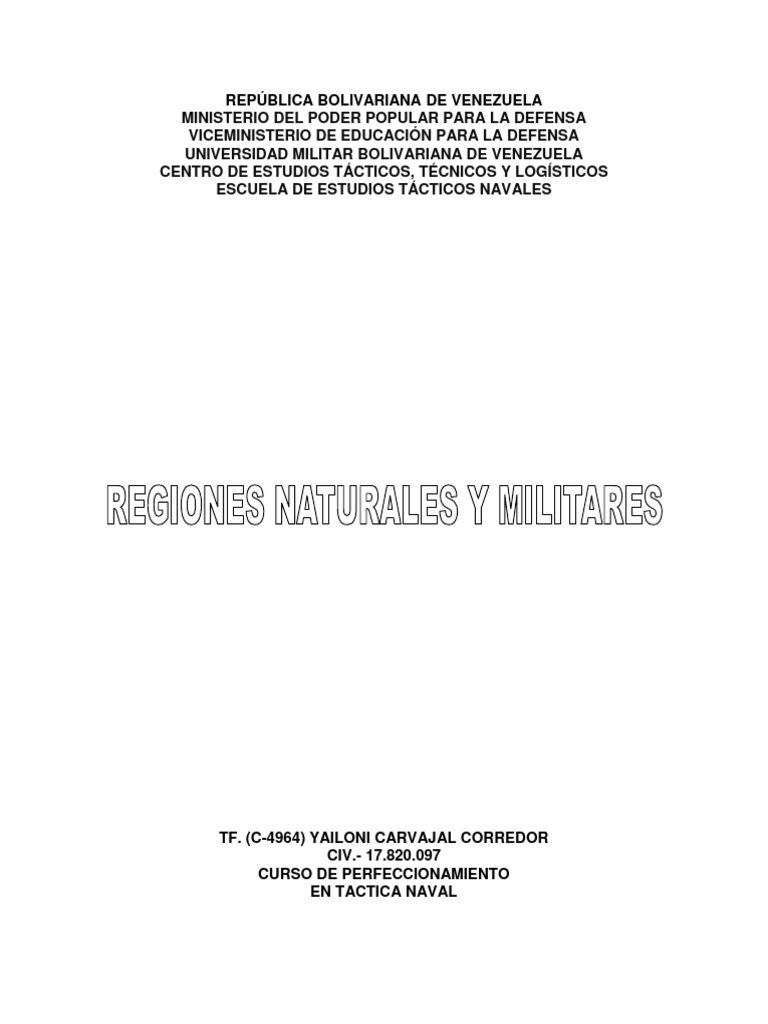 Trabajo Regiones Militares | PDF | Geografía | Geografía Física