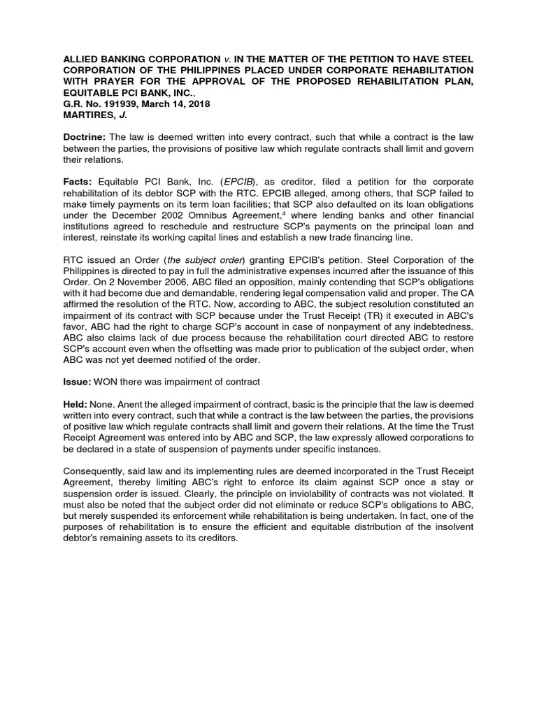 De Leon 4E - Allied Banking Corp V Equitable PCI Bank Inc | PDF | Loans ...
