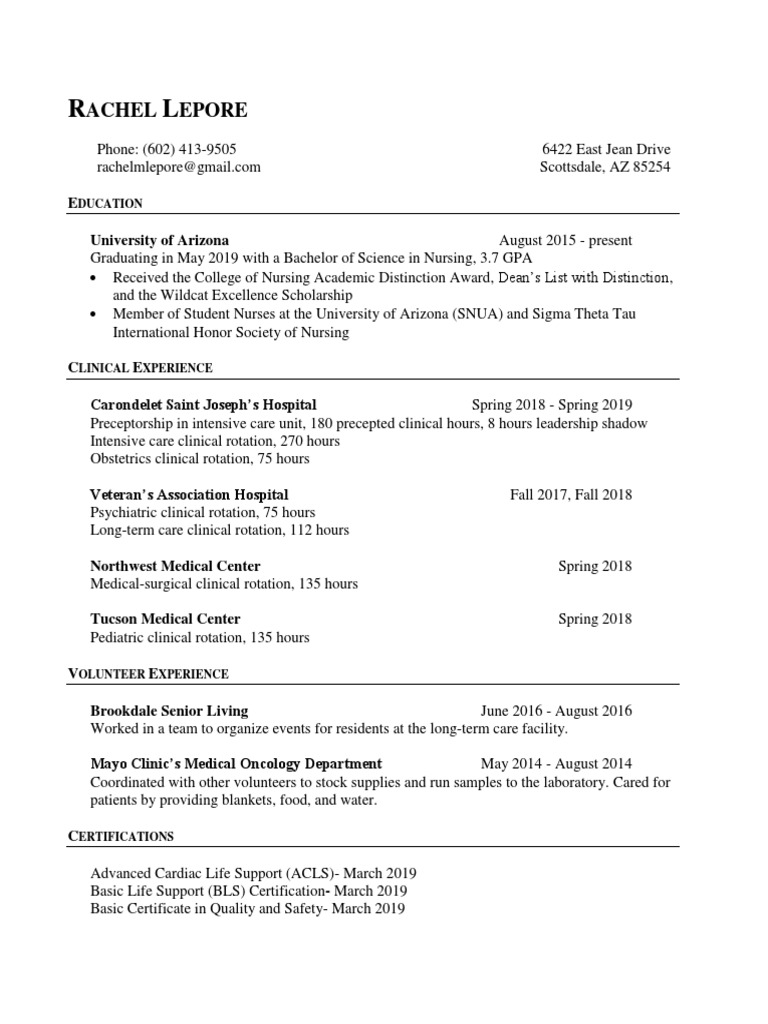 Lepore Rachel Resume | PDF