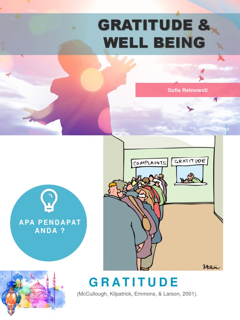 Gratitude & Well Being: Sofia Retnowati | PDF | Gratitude | Positive ...