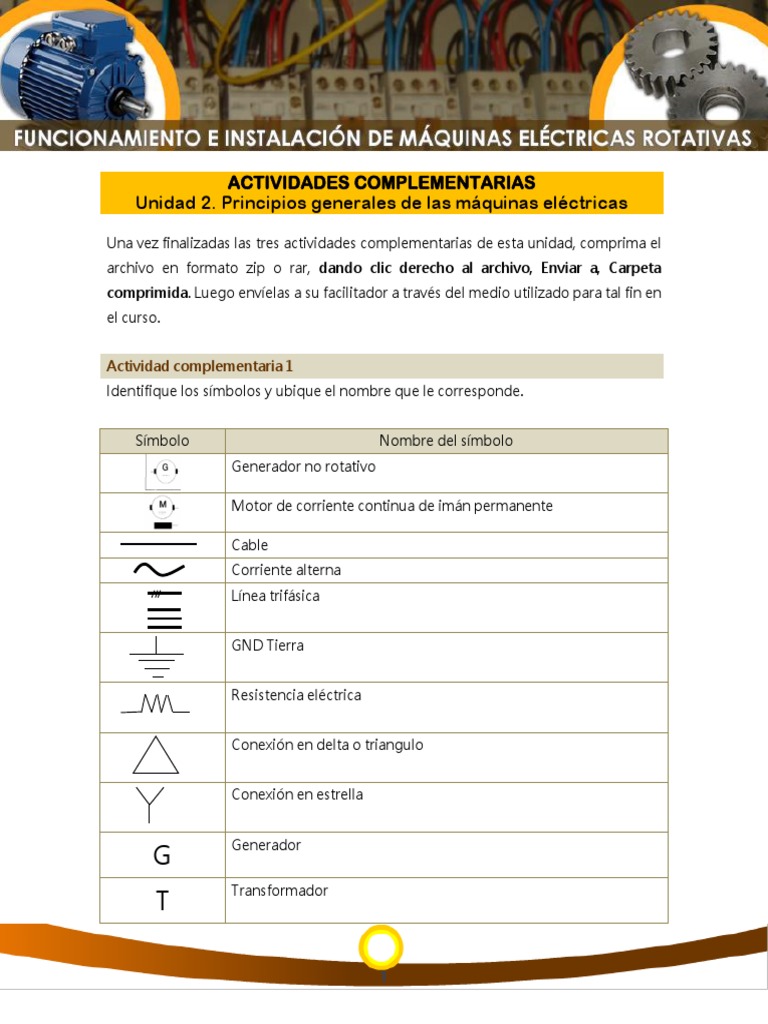 Act Complementarias U2 Fundamentos de Maquinas Rotatorias | PDF | Generador eléctrico | Motor ...