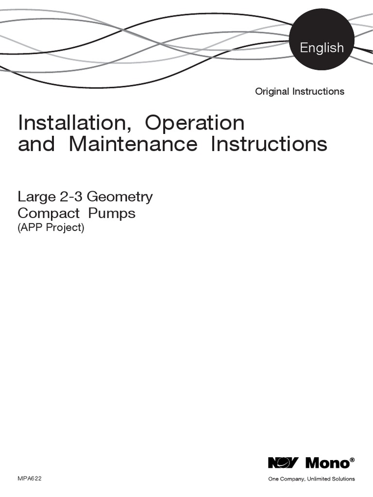 Mono Pump Installation & Maintenance Guide | PDF | Pump | Valve