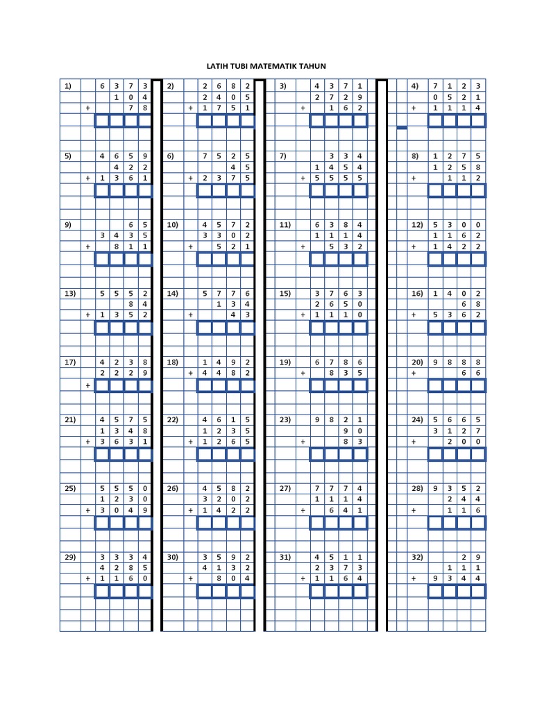 Latih Tubi Matematik Tahun 3 Pdf