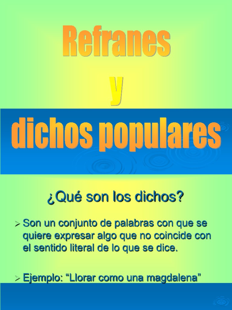 Dichos y Refranes | PDF