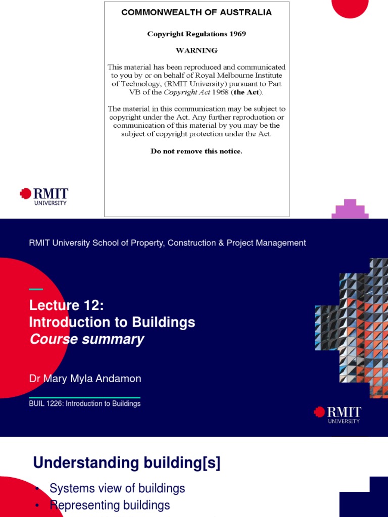 BUIL1226 - L12-Introduction To Buildings - Summary PDF | PDF | Concrete ...