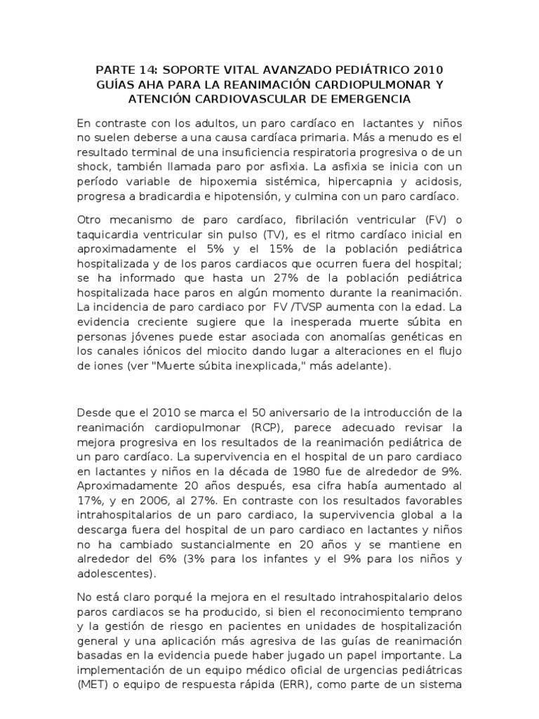 Traduccion de Guias Pals | PDF | Reanimación cardiopulmonar | Choque ...