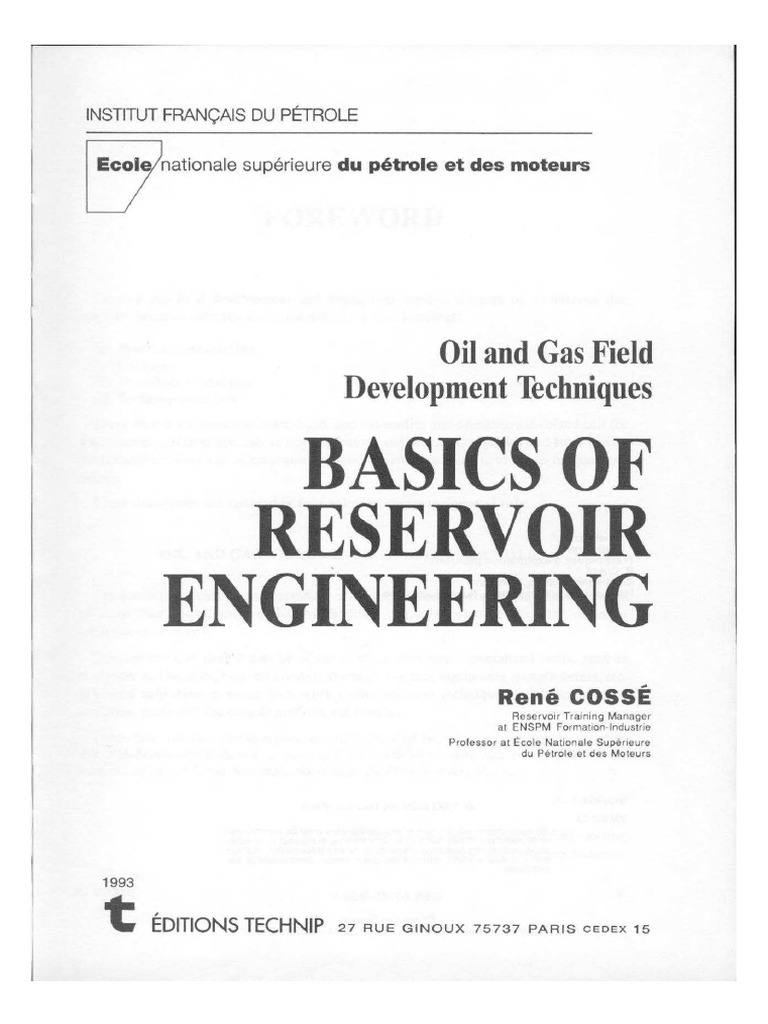 IFP - Basics of Reservoir Engineering PDF | PDF