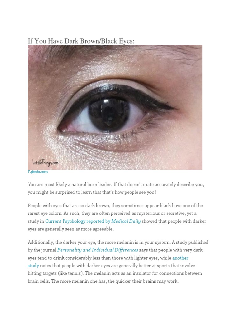 Eye Color Perosnality Test | PDF | Eye Color | Vision