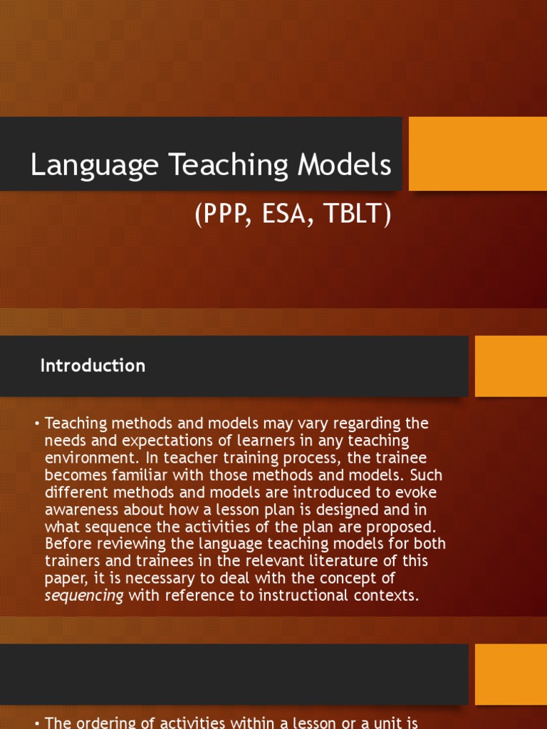Language Teaching Models: (PPP, Esa, TBLT) | Download Free PDF ...