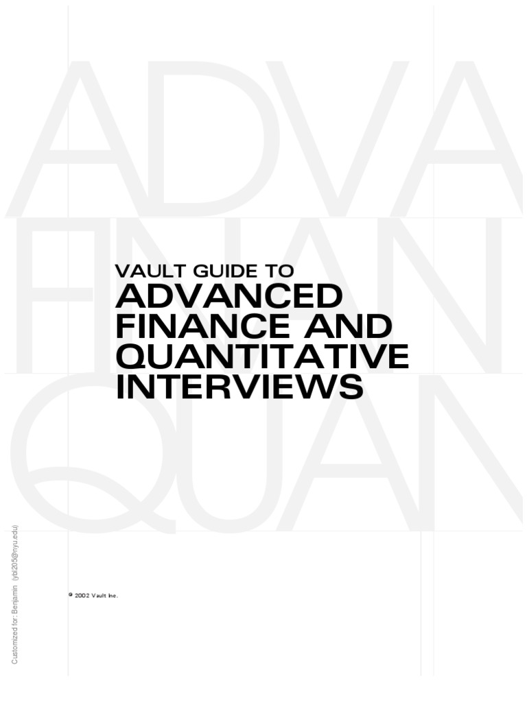 Quant Finance Interviews | PDF | Credit Rating | Bonds (Finance)