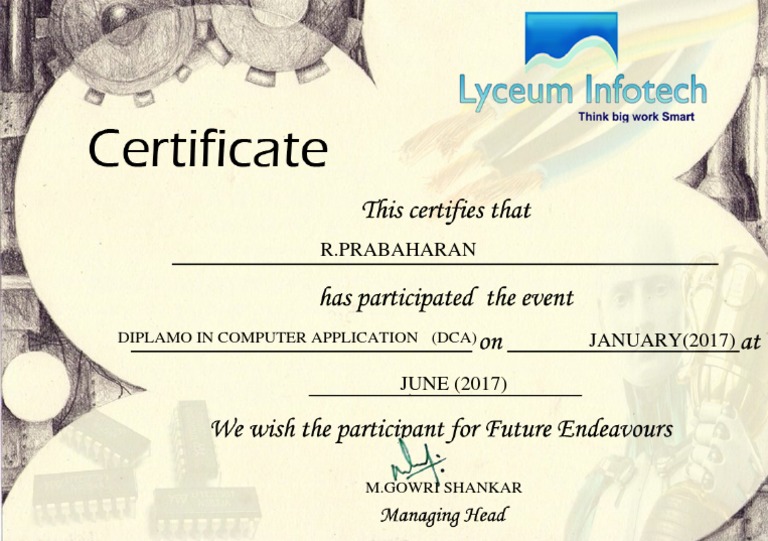 Certificate Lyceum | PDF