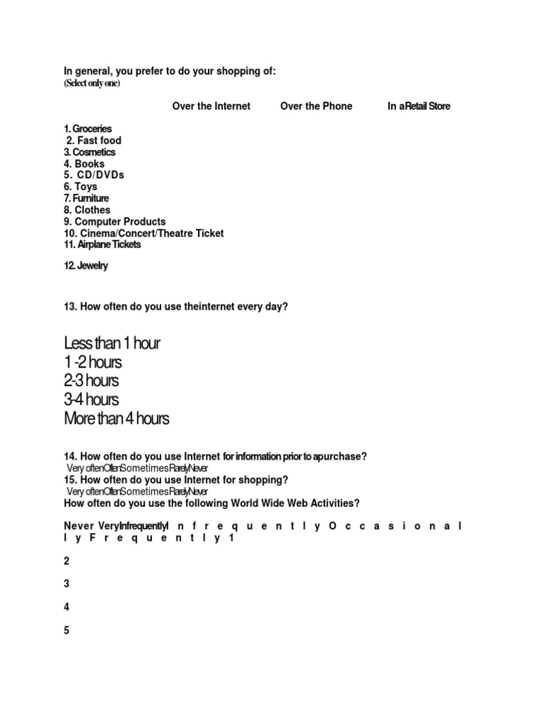 Less Than 1 Hour 1 - 2 Hours 2-3 Hours 3-4 Hours More Than 4 Hours ...