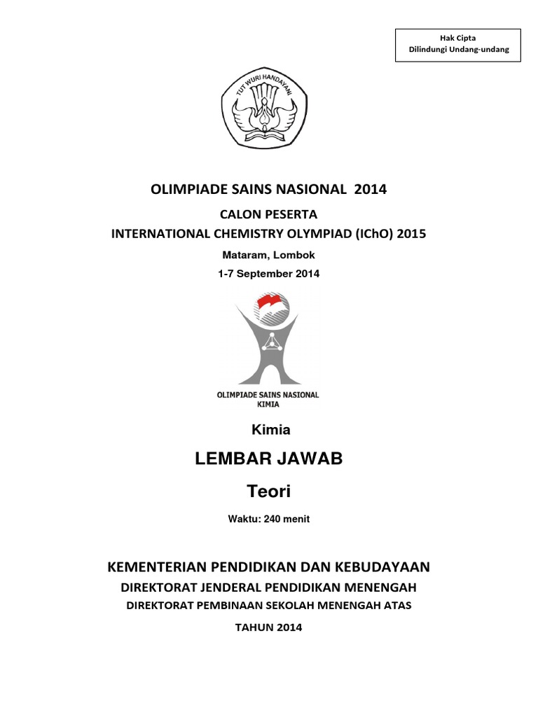 JWB-lembar Jawaban Teori Osn 2014-Finale PDF | PDF