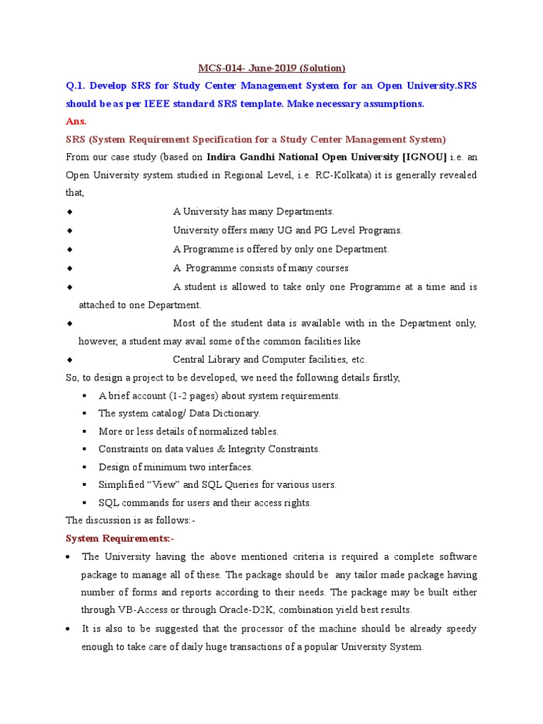 Mcs 014 | Download Free PDF | Feasibility Study | Databases