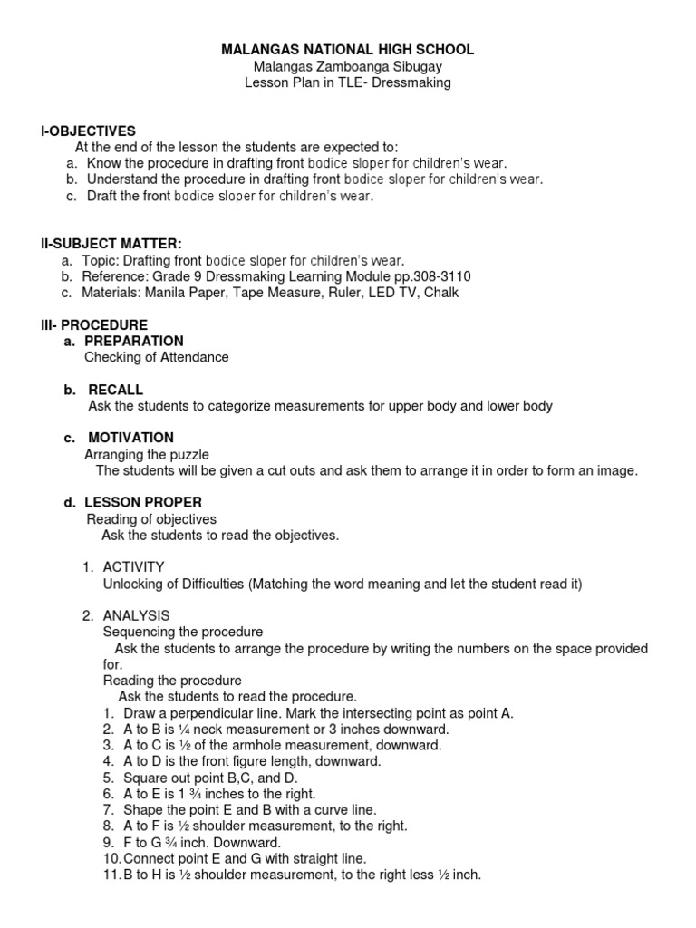 Lesson Plan g9 | PDF | Lesson Plan | Cognition