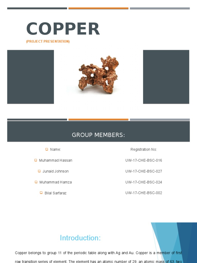 Copper: (Project Presentation) | PDF | Copper | Alloy
