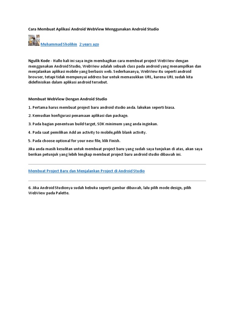 Cara Membuat Aplikasi Android WebView Menggunakan Android Studio | PDF