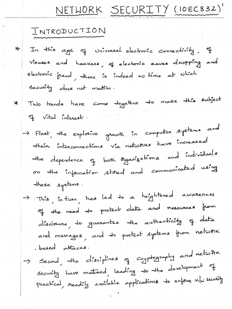 Network Security-Notes PDF | PDF