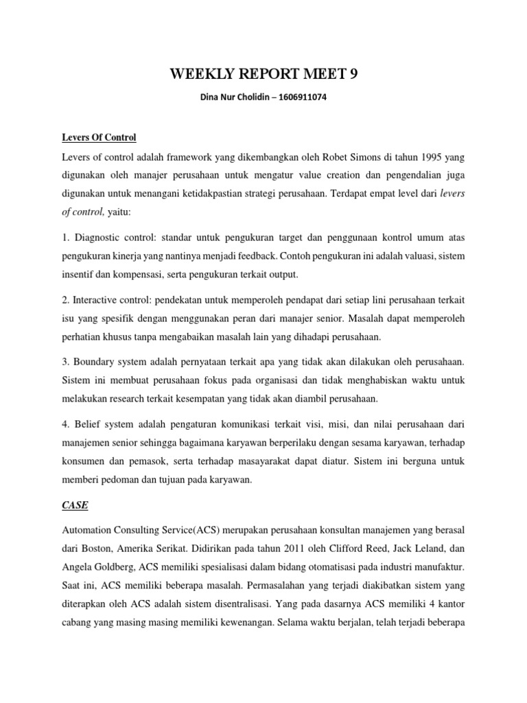 Levers of Control | PDF