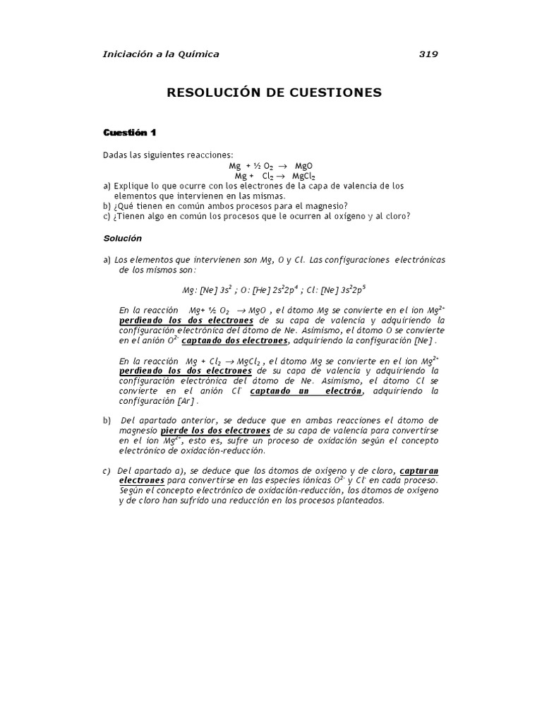 6 1 ReaccionesRedox Cuestiones PDF | PDF | Redox | Procesos unitarios