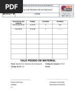 Formato Vale de Entrada de Mercancia de Almacen | PDF