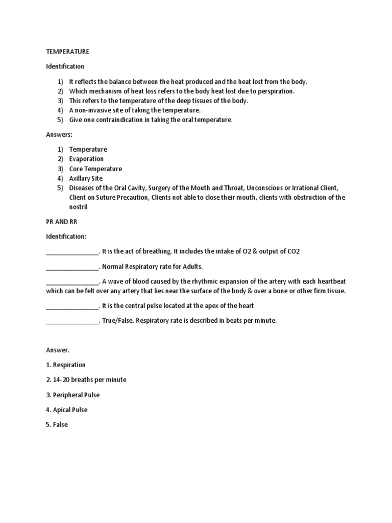 Vital Signs QUIZ | PDF | Blood Pressure | Pulse
