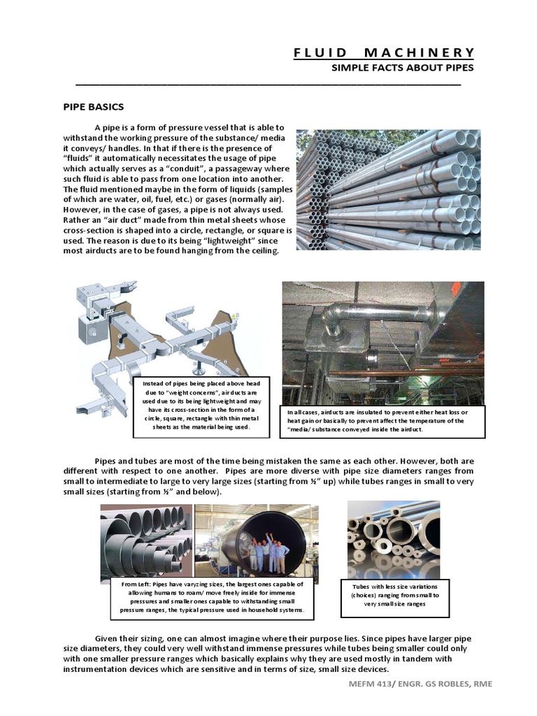1 Pipes & Tubes | PDF | Pipe (Fluid Conveyance) | Screw