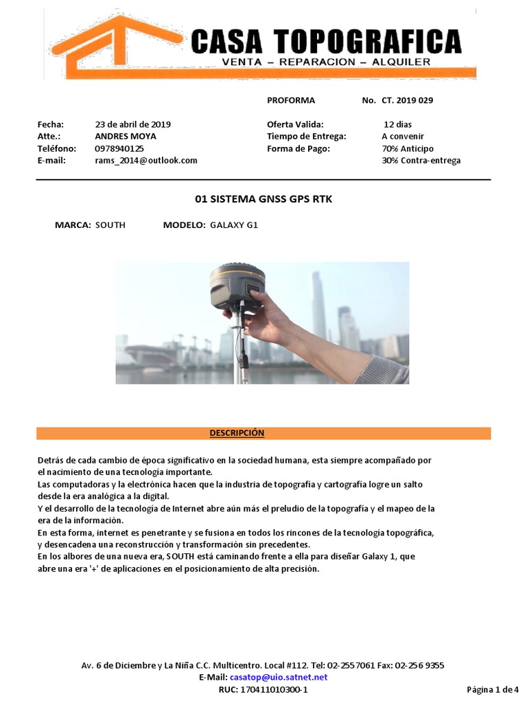 Proforma GALAXY G1 | PDF | Sistema de Posicionamiento Global | Internet