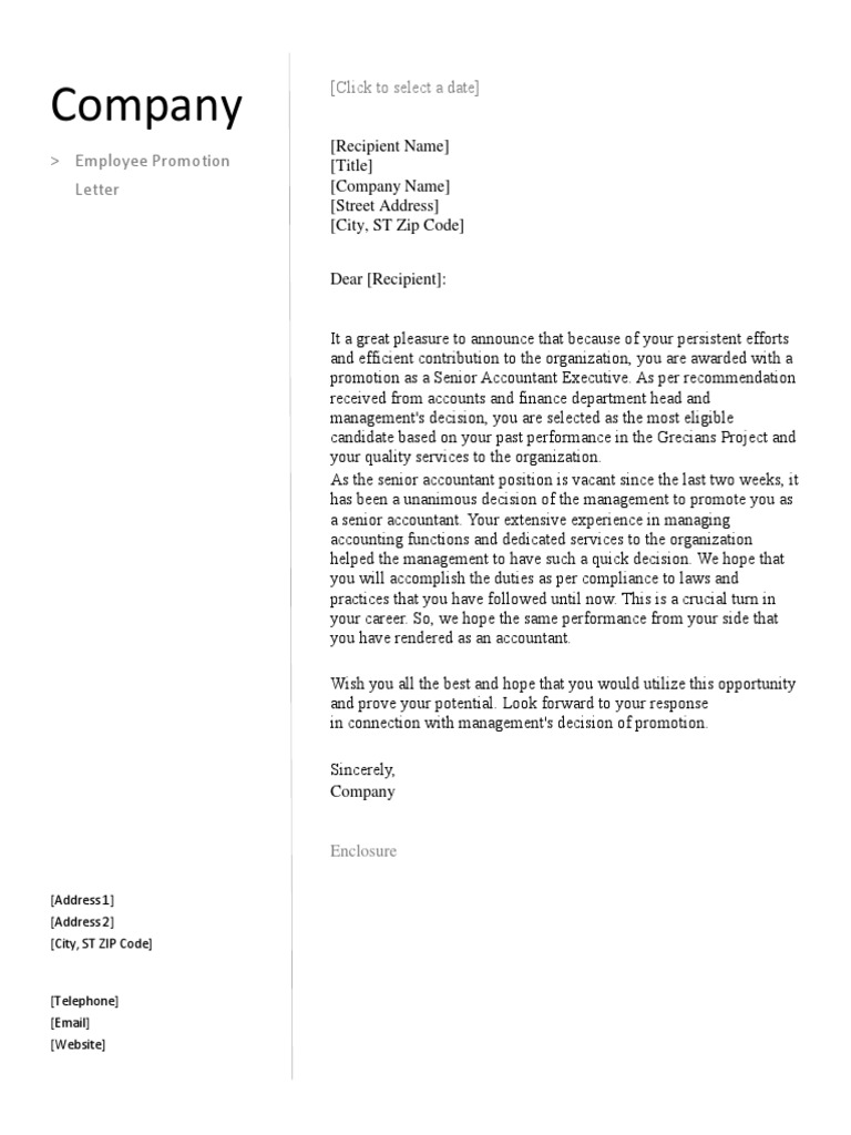 Sample Promotion Letter | PDF