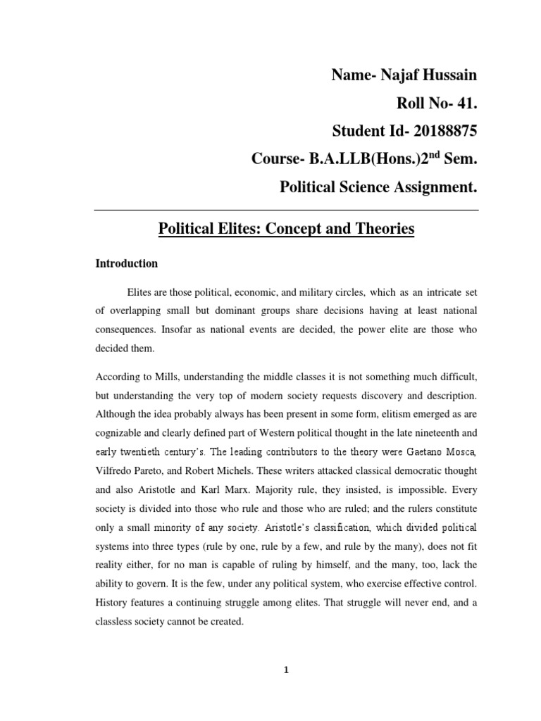 Pol Science | PDF | Elite | Political Science