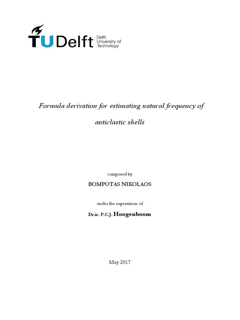 Formula Derivation For Estimating Natural Frequency of Anticlastic ...