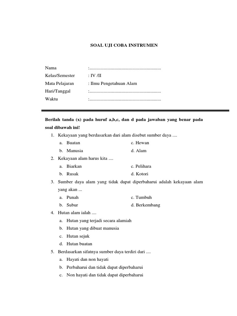 Soal Instrumen | PDF