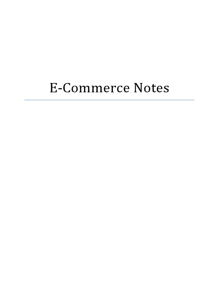 E-Commerce Notes | PDF | Internet Protocol Suite | Computer Network