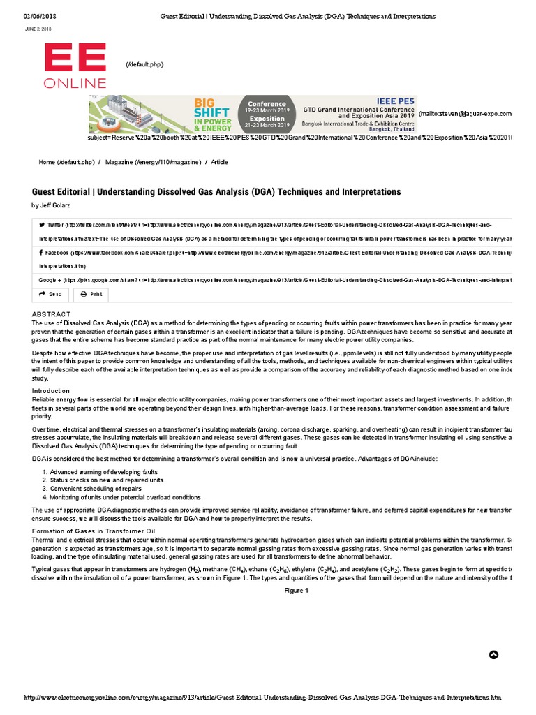 Guest Editorial - Understanding Dissolved Gas Analysis (DGA) Techniques ...