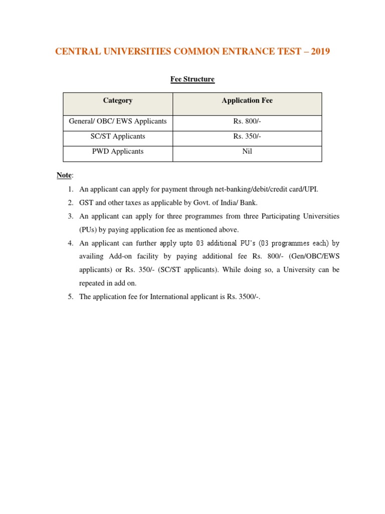 Fee Structure PDF | PDF