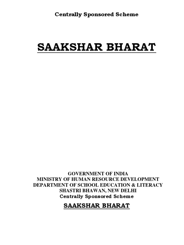 Saakshar Bharat | PDF | Literacy | Adult Education