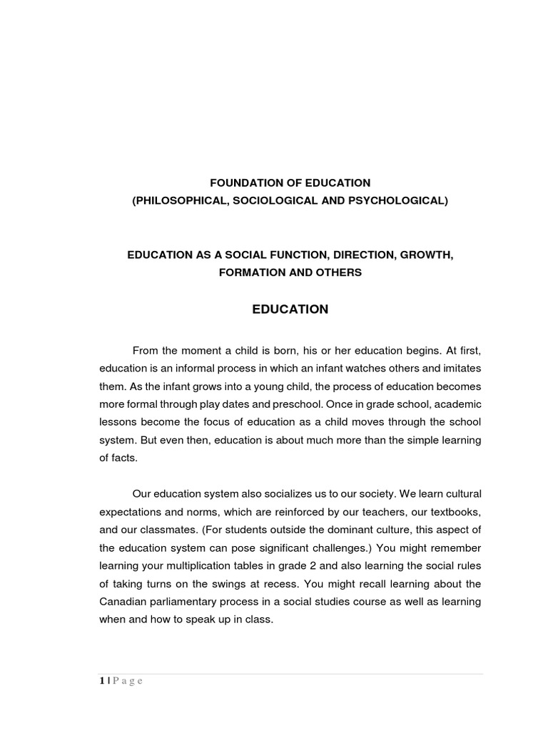 Social Functions of Education Explained | PDF | Socialization | Society