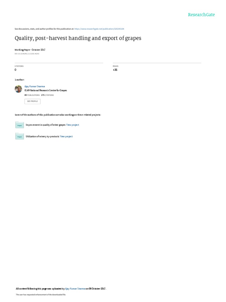 Grape Quality and Export | PDF | Grape | Berry