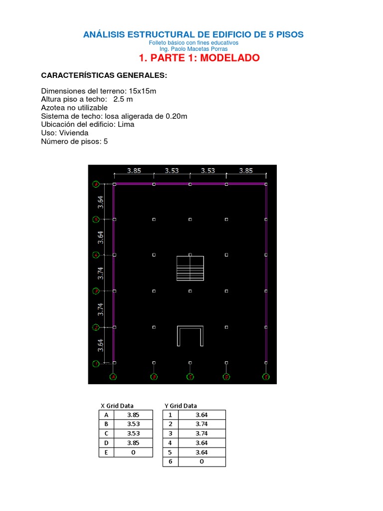 Análisis Estructural de Edificio de 5 Pisos-Parte 1 - Modelado PDF | PDF | Ingeniería mecánica ...