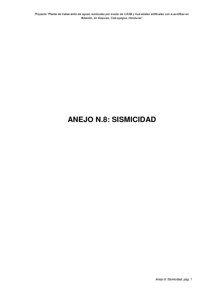 Sismicidad Proyecto Edar Esquias Comayagua | PDF | Placas tectónicas | Honduras